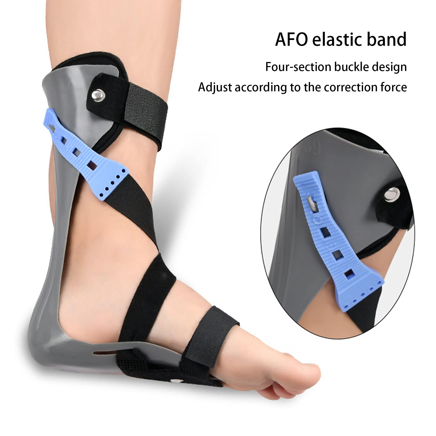 WILLQ Foot Drop Orthosis Drop Foot Brace Orthosis Support for Drop Foot Nerve Injury Relieve Pressure Keeping Foot Straight Right Angle Low-Profile Heel-Less Design for Optimum Comfort,Left,Middle