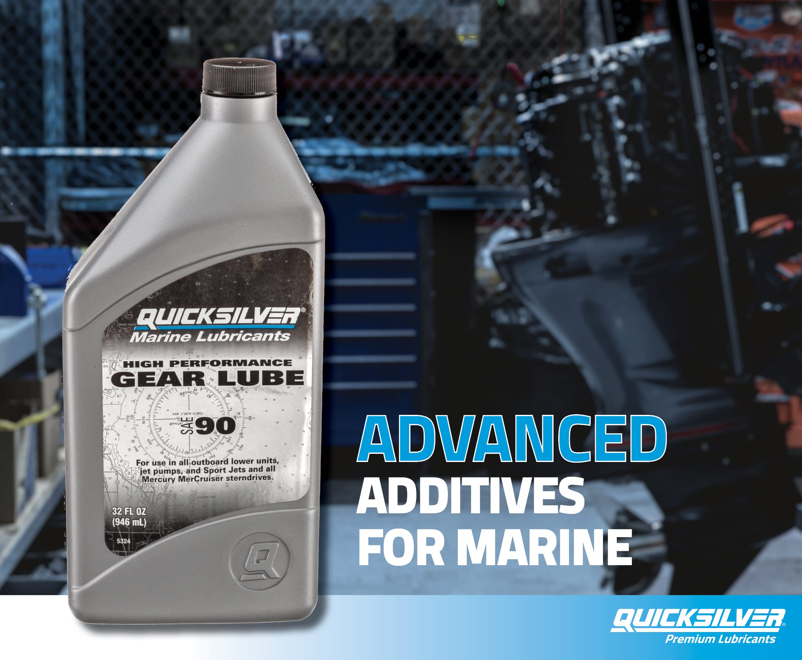 Quicksilver by Mercury Marine 858064Q01 SAE 90 High Performance Gear Lube, 32 oz.