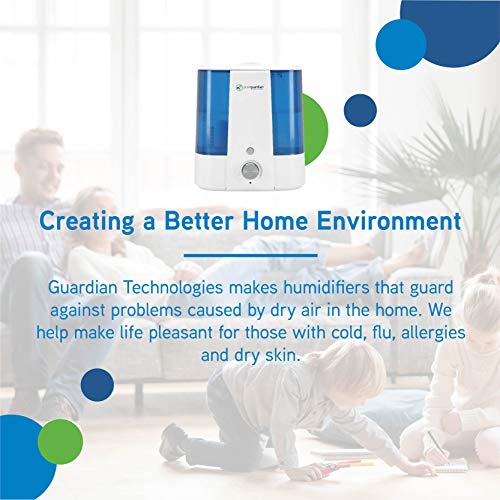 Pure Guardian H1175FL Ultrasonic Cool Mist Humidifier, 90 Hrs. Run Time, 1.5 Gal. Tank Capacity, 390 Sq. Ft. Coverage, Medium Rooms, Quiet, Filter Free, Silver Clean Treated Tank, Essential Oil Tray