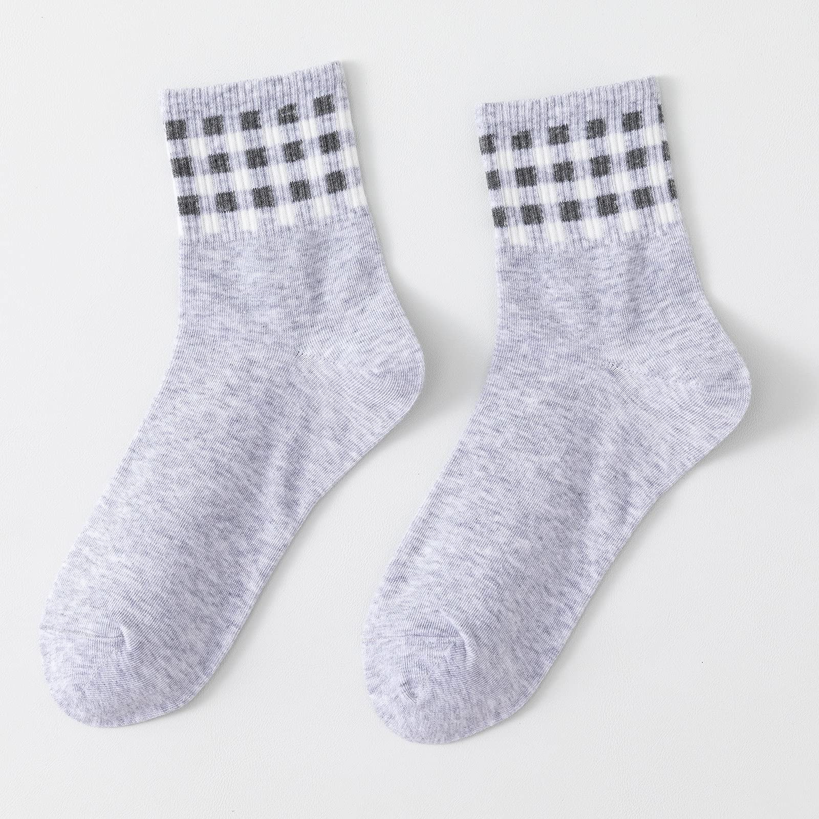 Tynelles 5 Pairs Cotton Socks for Women Comfortable Fashion Athletic Crew Socks With Cute Graphic Print, Multicolour, One Size