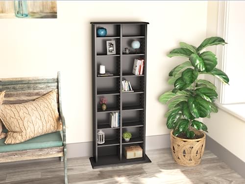 Prepac Double Media (DVD,CD,Games) Storage Tower, Black