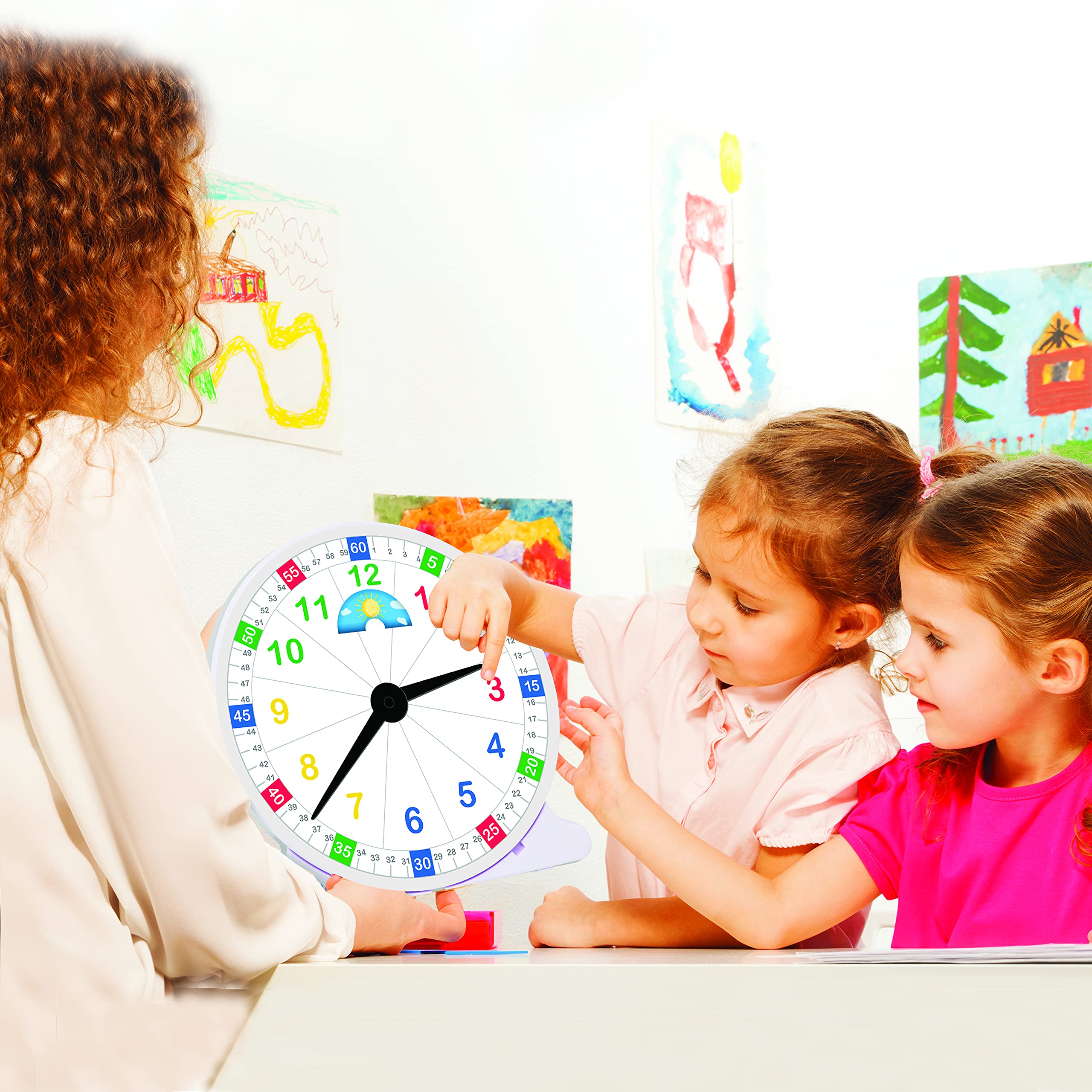 Teacher's Choice Large Plastic Demonstration Clock | Teaching Clock Perfect for Classroom Learning (White)