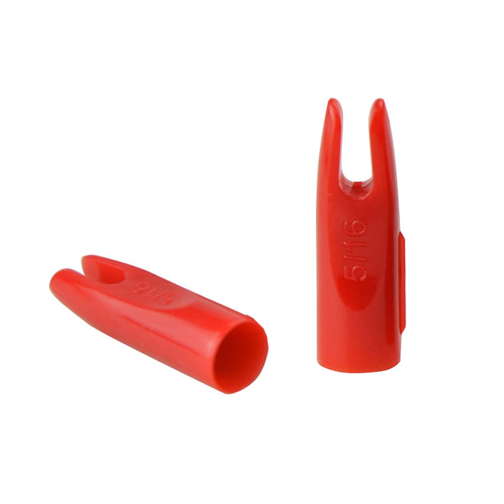 ZZYB 50pcs Archery Plastic Arrow Nocks 5/16" Plasticnock Arrow Tails Replacement Nock Outwear Arrow Tails Archery Arrow Shaft End Accessories (Red)