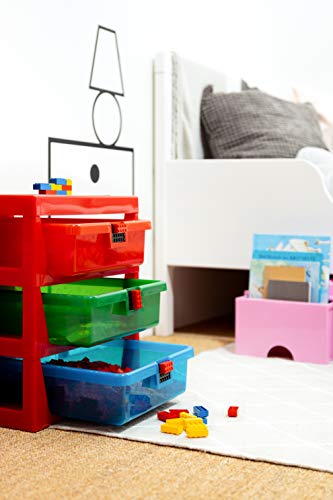 Room Copenhagen LEGO 3-Drawer Storage Rack System, 13-2/3 x 12-3/4 x 15 In, Blue