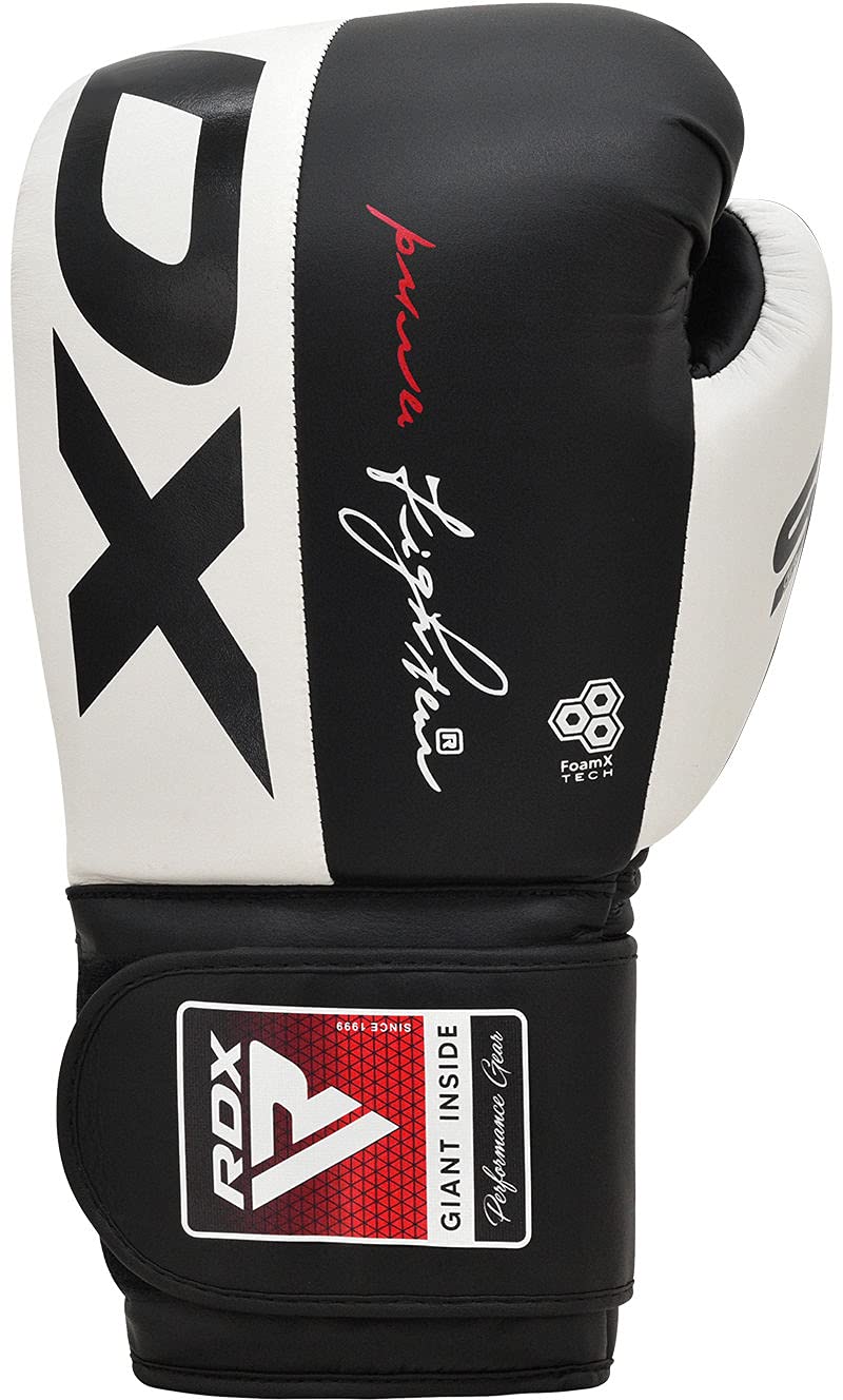 RDX Boxing Gloves Genuine Cowhide Leather, Muay Thai Kickboxing MMA Sparring Training, Advanced Closure, Punch Bags Speed Ball Focus Pads Workout, Men Women 10 12 14 16oz