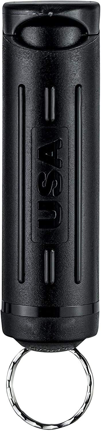 POLICE MAGNUM 2 Pepper Spray 1/2oz Black Flip Top Molded Keychain Security Self Defense Police Strength