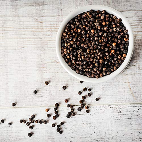 The Spice Lab - Black Tellicherry Peppercorns for Grinder Packed in the USA - Steam Sterilized Kosher Non-GMO All Natural Black Pepper 5015 (18 Ounce Tub)