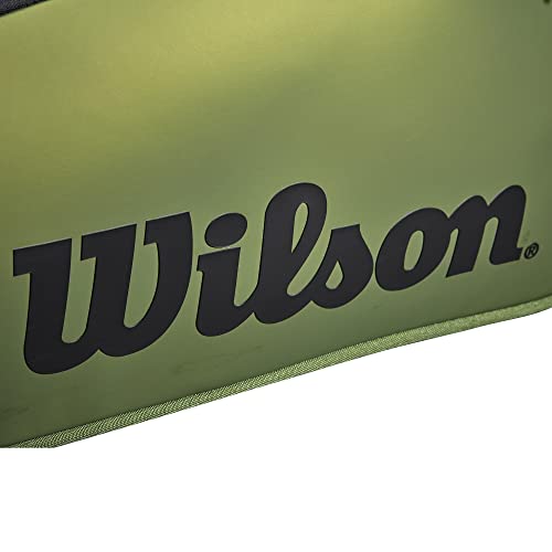 WILSON Blade V8 Super Tour Tennis Racket Bag - Green/Black, Holds up to 15 Rackets