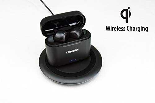 Toshiba Air Pro 2 True Wireless Stereo Earphones with Qi Wireless Charging, Black (RZE-BT750E)