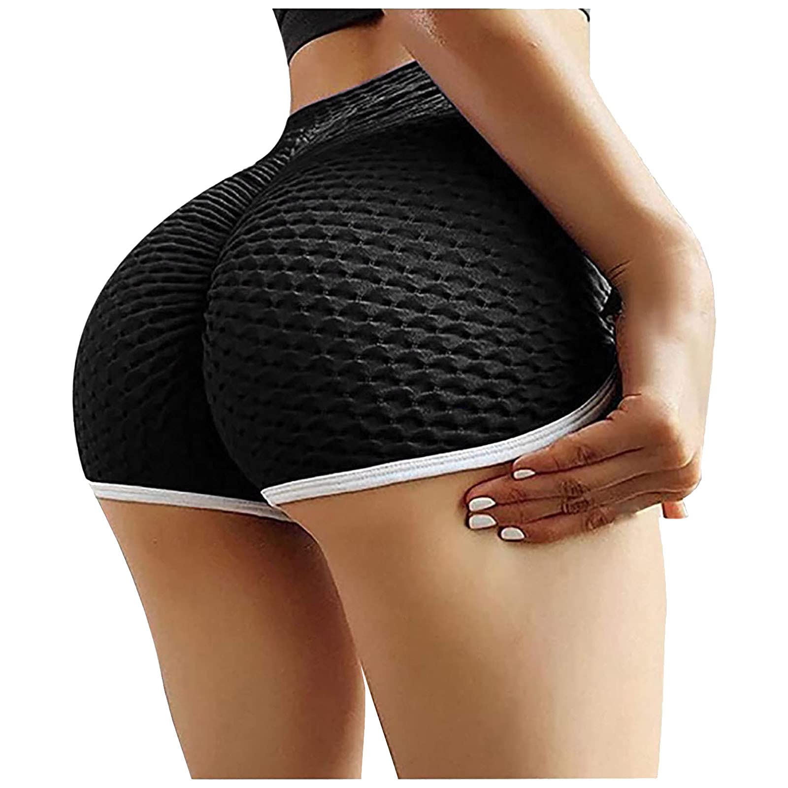 Women High Waist Yoga Super Shorts Legging Tummy Control Butt Lifting Running Basic Sport Shorts Compression Workout Shorts Hot Pink