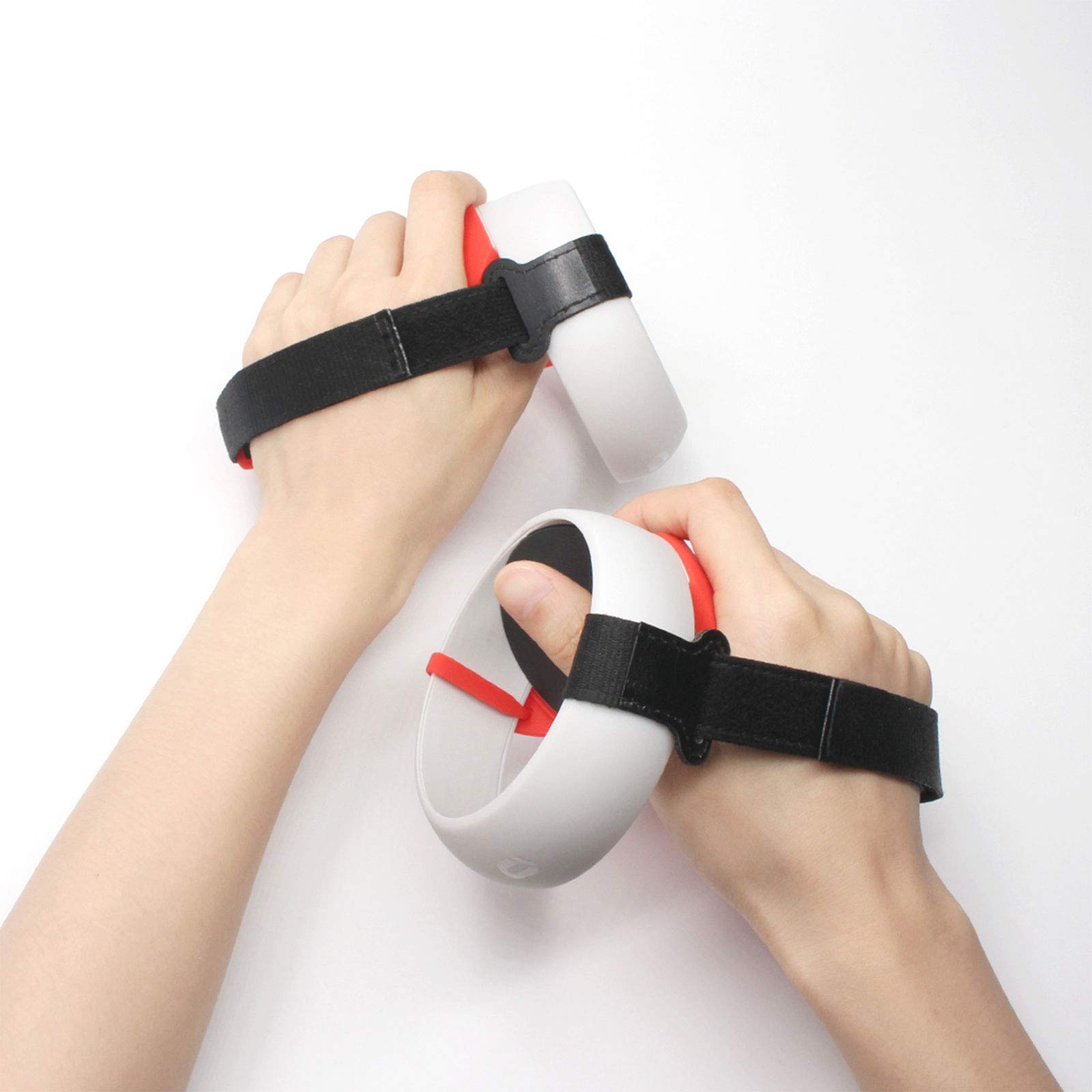 Touch Controller Grip Cover and Adjustable Knuckle Strap for Oculus Quest 2, Premium Silicone Anti-Throw Handle Protective Sleeve, 1 Pair, Red