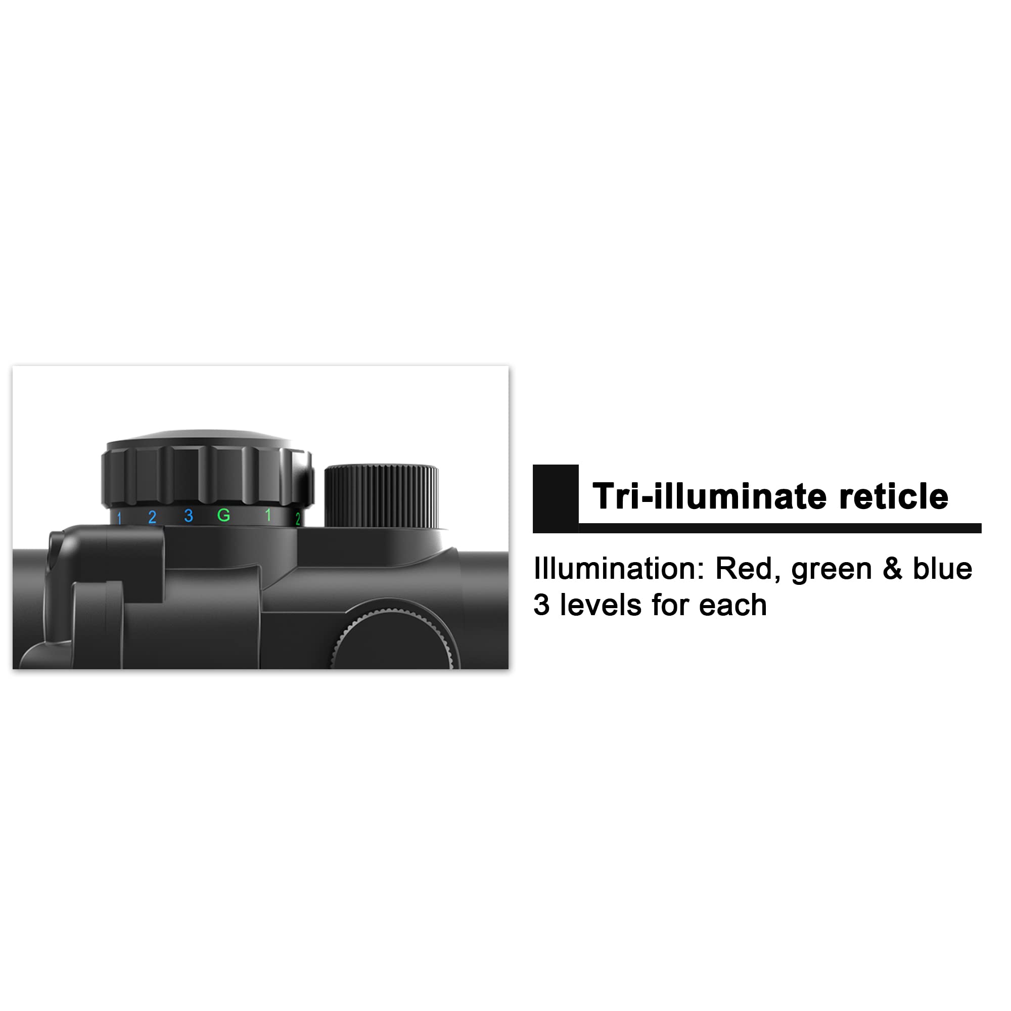 VICTOPTICS 4x32 Tactical Rifle Prism Scope, Red Green Blue Illumination, Fully Multi-Coated, Etched Chevron Reticle Hunting Guns Scope, 1/2 MOA Adjust, Build-in Picatinny Mount