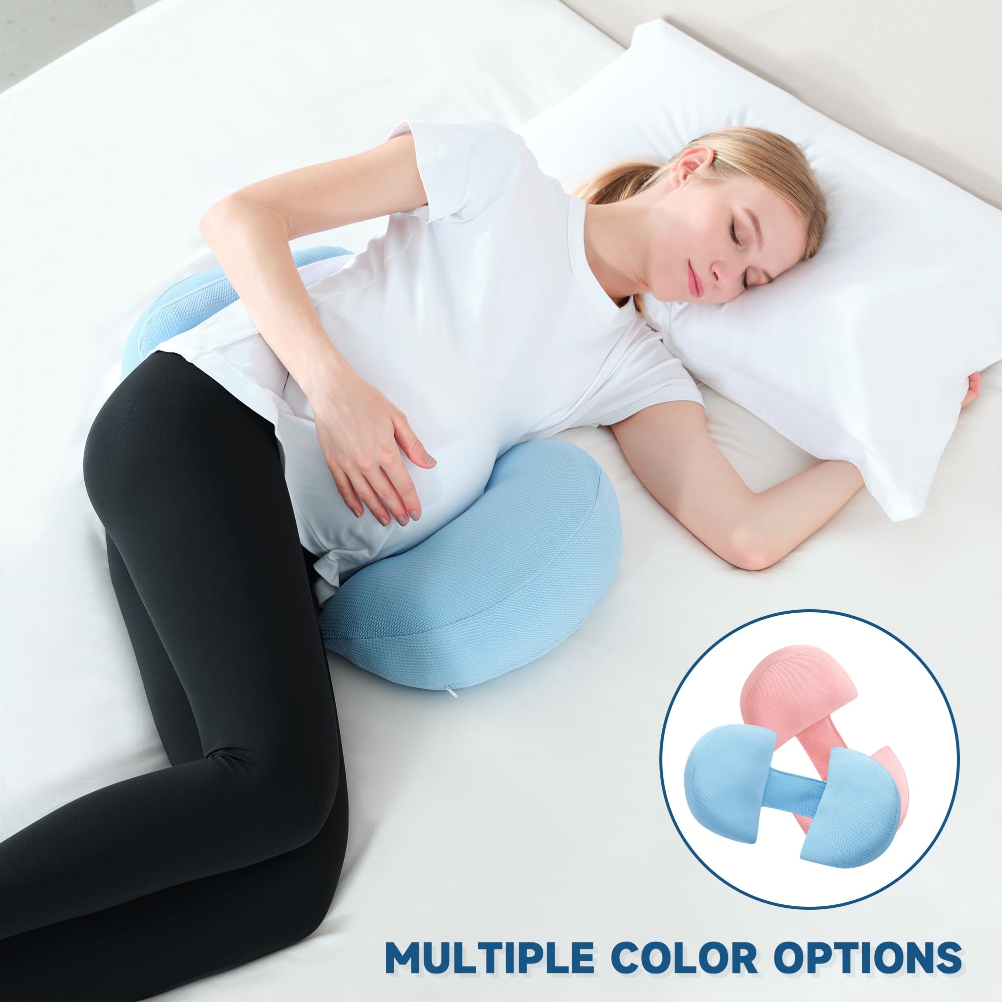 Pregnancy Pillows, Maternity Pillow Support for Backs, Hips, Legs, Belly, Soft Body Pillow for Pregnant Women with Detachable Pillow Cover(blue)