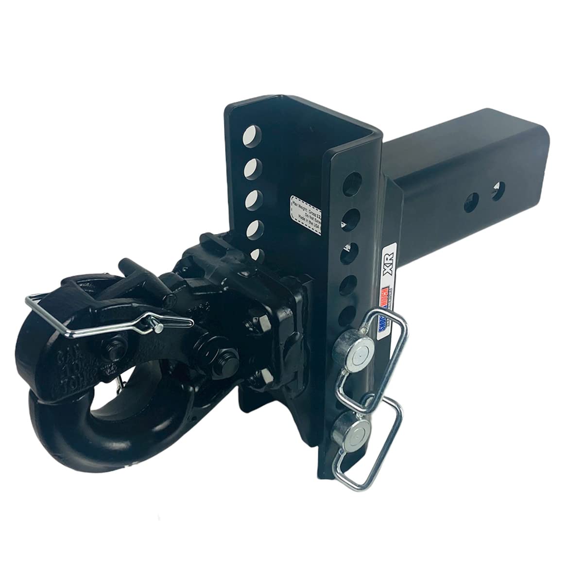 Shocker XR Pintle Hook Drop Ball Mount 4" Drop to 4" Rise, Fits 2" Hitch
