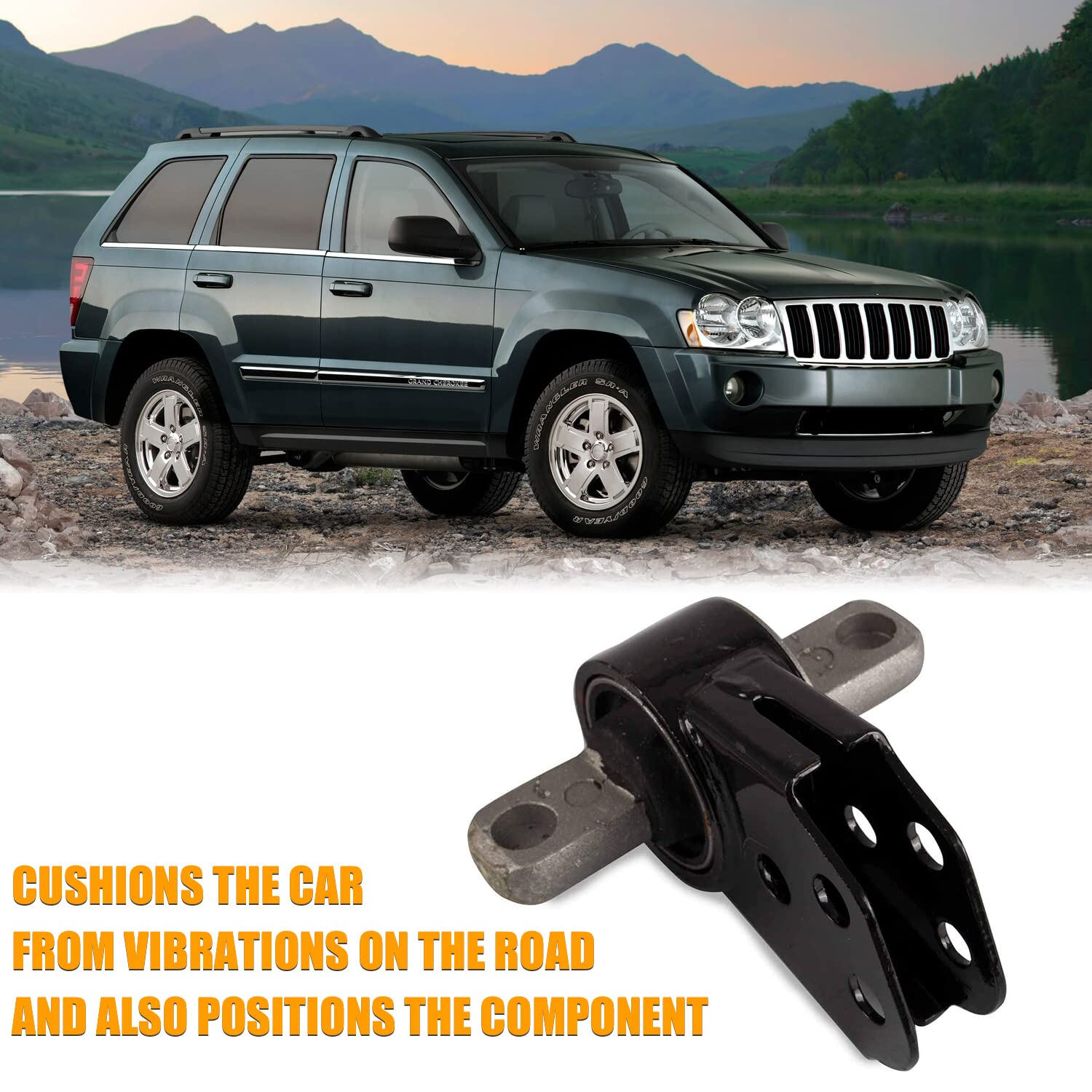 RANSOTO Front Differential Mount With 1 Front Axle Mount & 2 Front Axle Bushing Compatible with 2005 2006 2007 2008 2009 2010 Jeep Grand Cherokee Commander Replaces 52114354AA 52089516AB