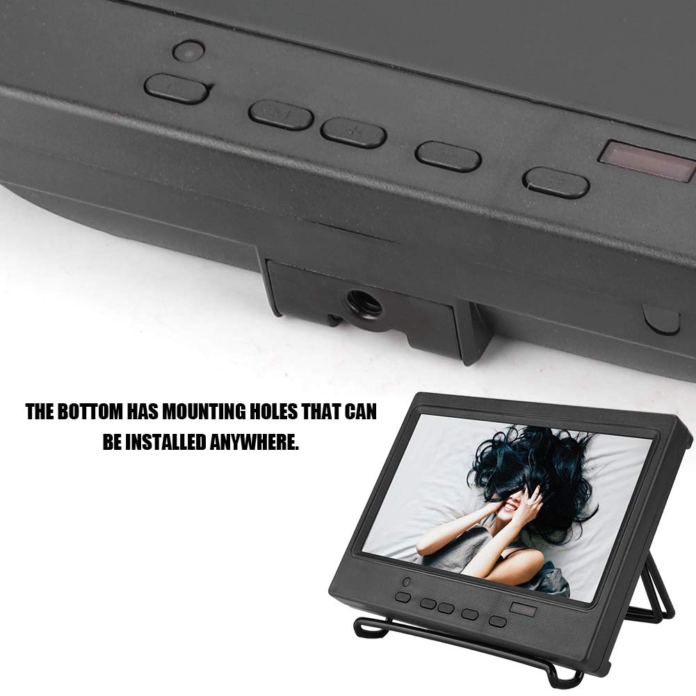 Serounder Portable 7 Inch Monitor 1024x600 Resolution 16:9 Full HD LCD Screen Display with Foldable Bracket Support/VGA/AV Input for, for PS4, Car Display,