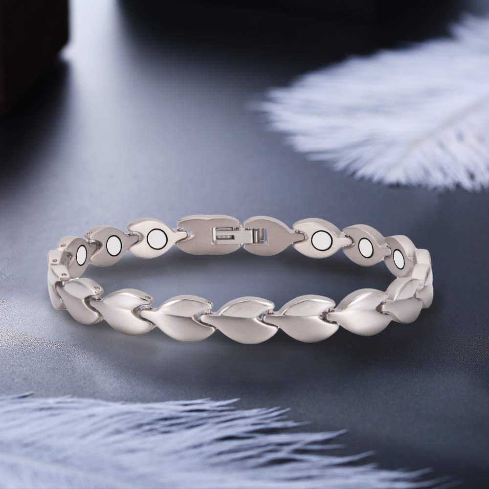 Wollet Titanium Magnetic Anklet Ankle Bracelet for Women with Magnets Jewelr