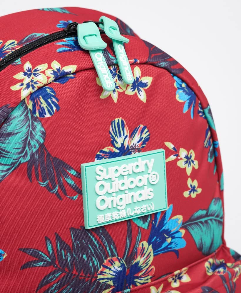 Superdry Womens Hawaiian Montana Rucksack, Large Main Compartment Red Floral Size One Size