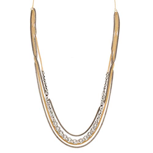 Sorrelli Layer It On Multi-Strand Necklace, Mixed Metal Finish, Crystal