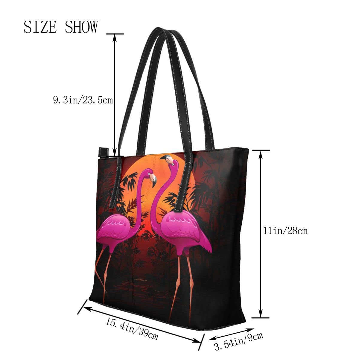 Zoyen Women Handbag Tote Bag Tropical Flamingos Shoulder Bags Handle Satchel Purses