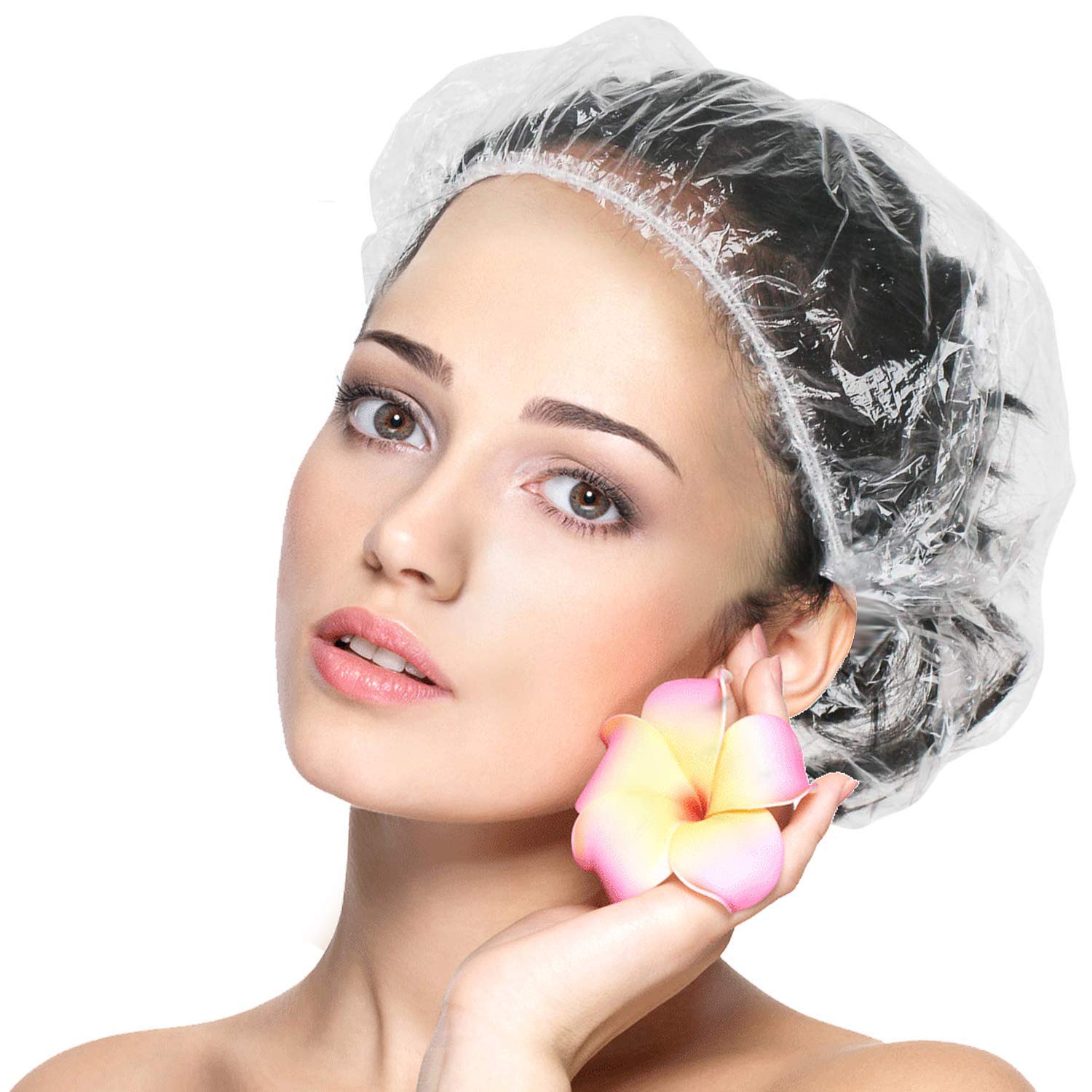 Shower Cap Disposable 120 Pcs Thickening Large Elastic Thick Bath Cap For Women Spa,Hotel,Home Use,Portable Travel and Hair Salon By BAbuGIG (120 Count)