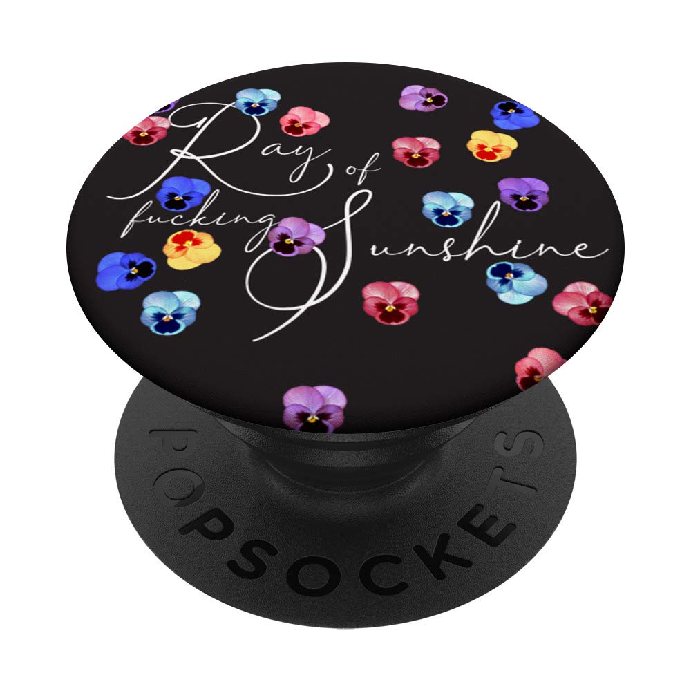 Salty Floral Ray of Fucking Sunshine Pansies Swear Word Flow PopSockets PopGrip: Swappable Grip for Phones & Tablets