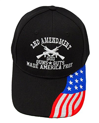 Windcatcher God Guns Guts Made America Free Hat - Black with US Flag