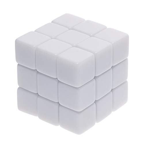 Shapenty 16MM White Acrylic Uniform Blank Dice Cubes for Classroom Board Games, DIY Sticker, Math Counting Teaching, Party Favor, Fun, Alphabet Numbers Puzzle Building Blocks Custom Dice Making, 30PCS