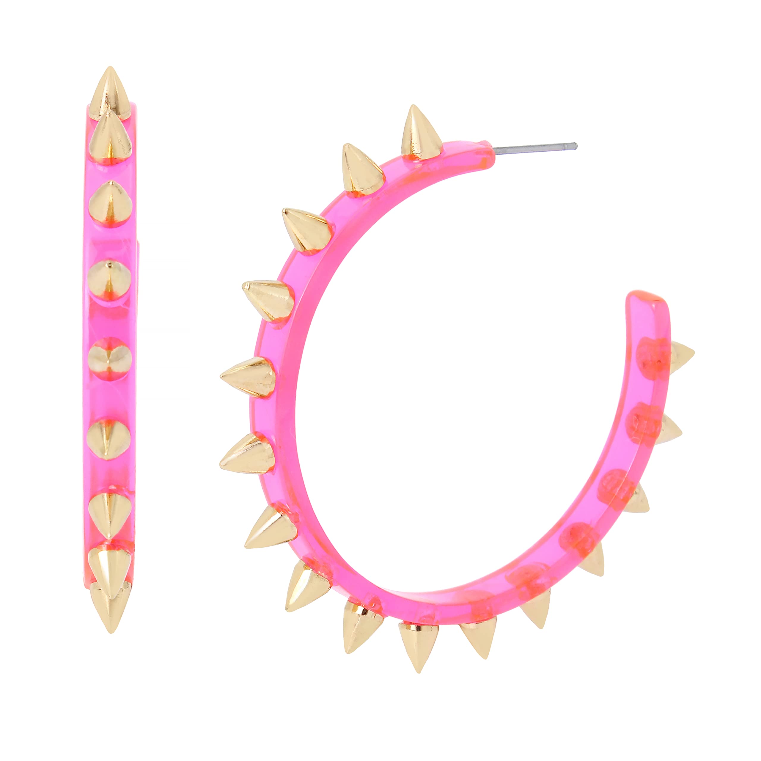 Steve Madden Spike Resin Hoop Earrings