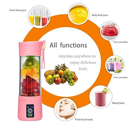 Portable Blender, Personal Mixer Fruit Rechargeable with USB, Mini Blender for Smoothie, Fruit Juice, Milk Shakes.