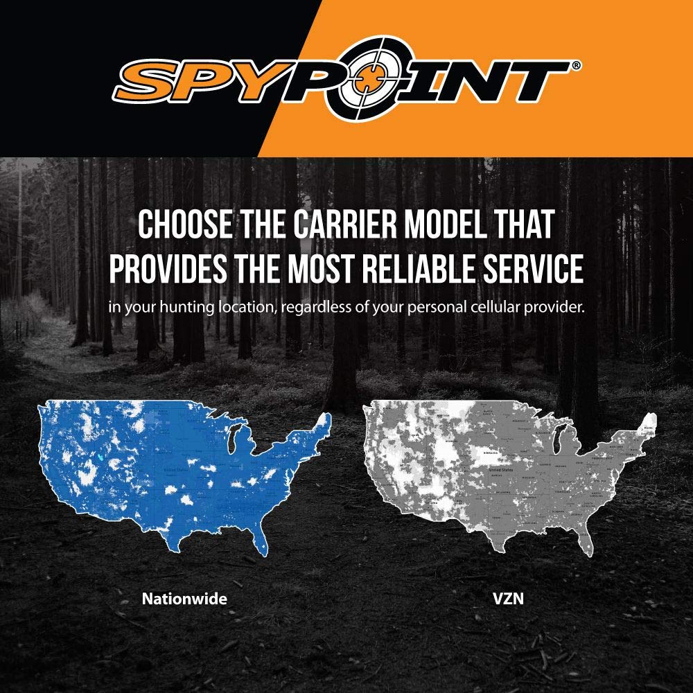 SPYPOINT Link-Micro-LTE-V Cellular Trail Camera-4 LED Infrared Flash with 80'f Detection and Motion Sensor, LTECapable Cellular Game Camera 10MP 0.5sec Trigger Speed, Cell Cameras for Hunting (VZN)