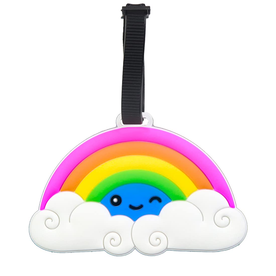 Rainbow Luggage Tag - Colorful Luggage Tag for Travel Women,Funny Kids Backpack Suitcase Tag Clear,Name ID Identifier Durable