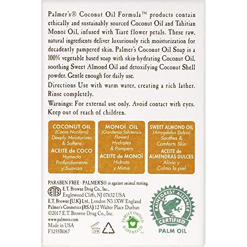 Palmer's Coconut Oil Formula Soap Bar, 3.5 Ounce (Pack of 6)