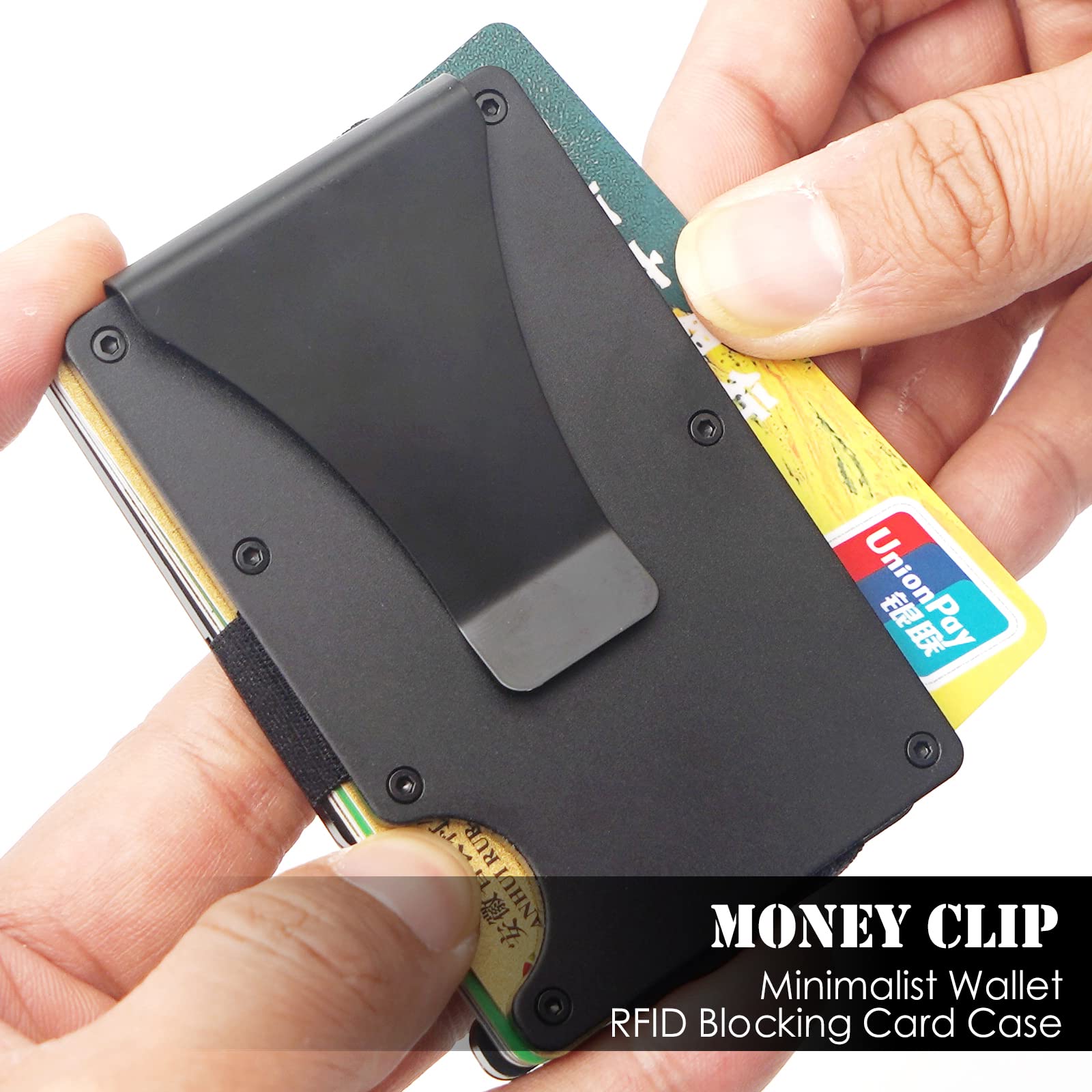 Yeplan Aluminum Men's Thin Wallet,Money Clip,Portable Slim Minimalist Card Case,RFID Blocking,Wallet for Credit Card,Metal Wallet (Silver