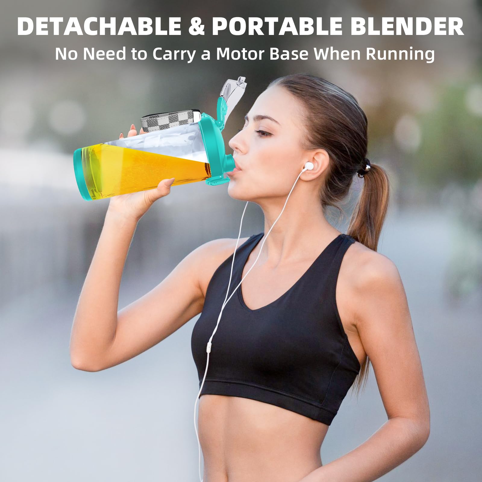 Portable Blender, BOSICTE Personal Size Blender for Shakes and Smoothies with 6 Blades, 20 Oz Mini Blender Cup USB Rechargeable for Office, Gym, Kitchen (Green), B-A9