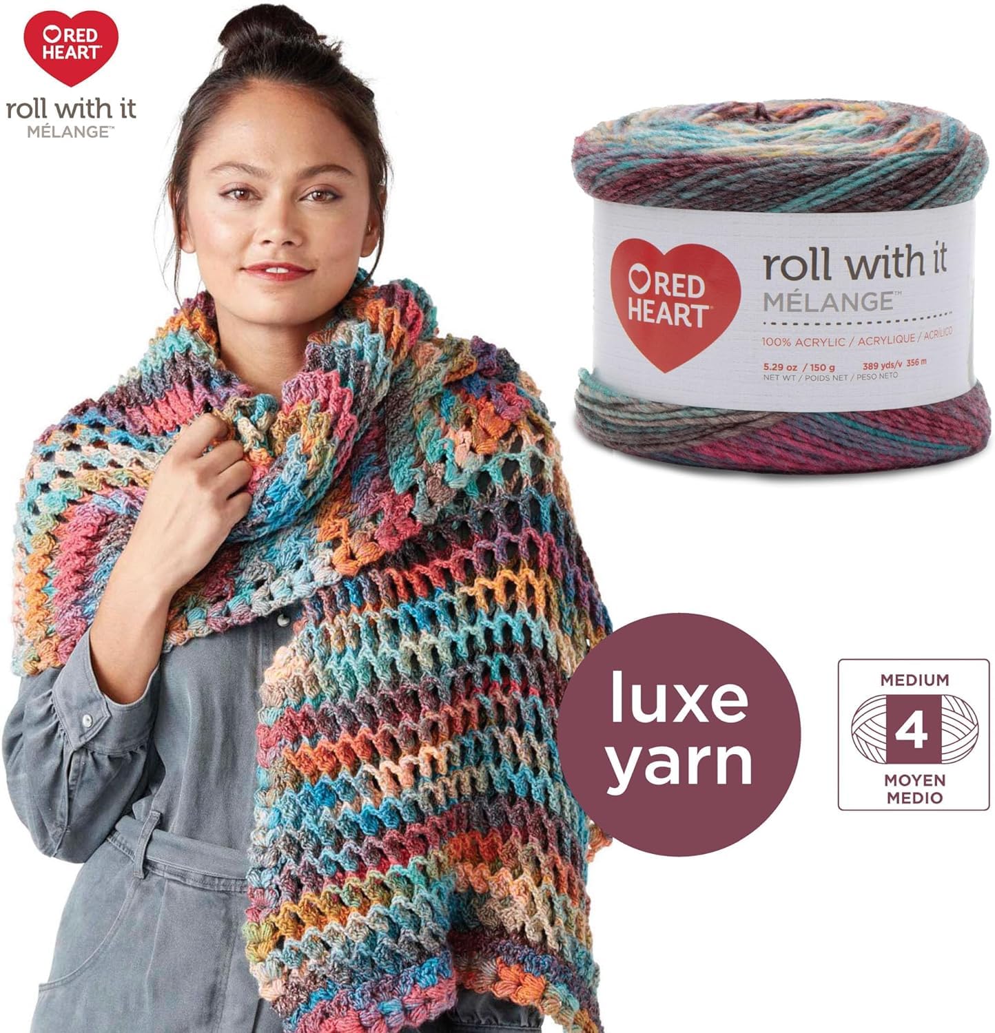 Red Heart Roll with it Melange Gossip