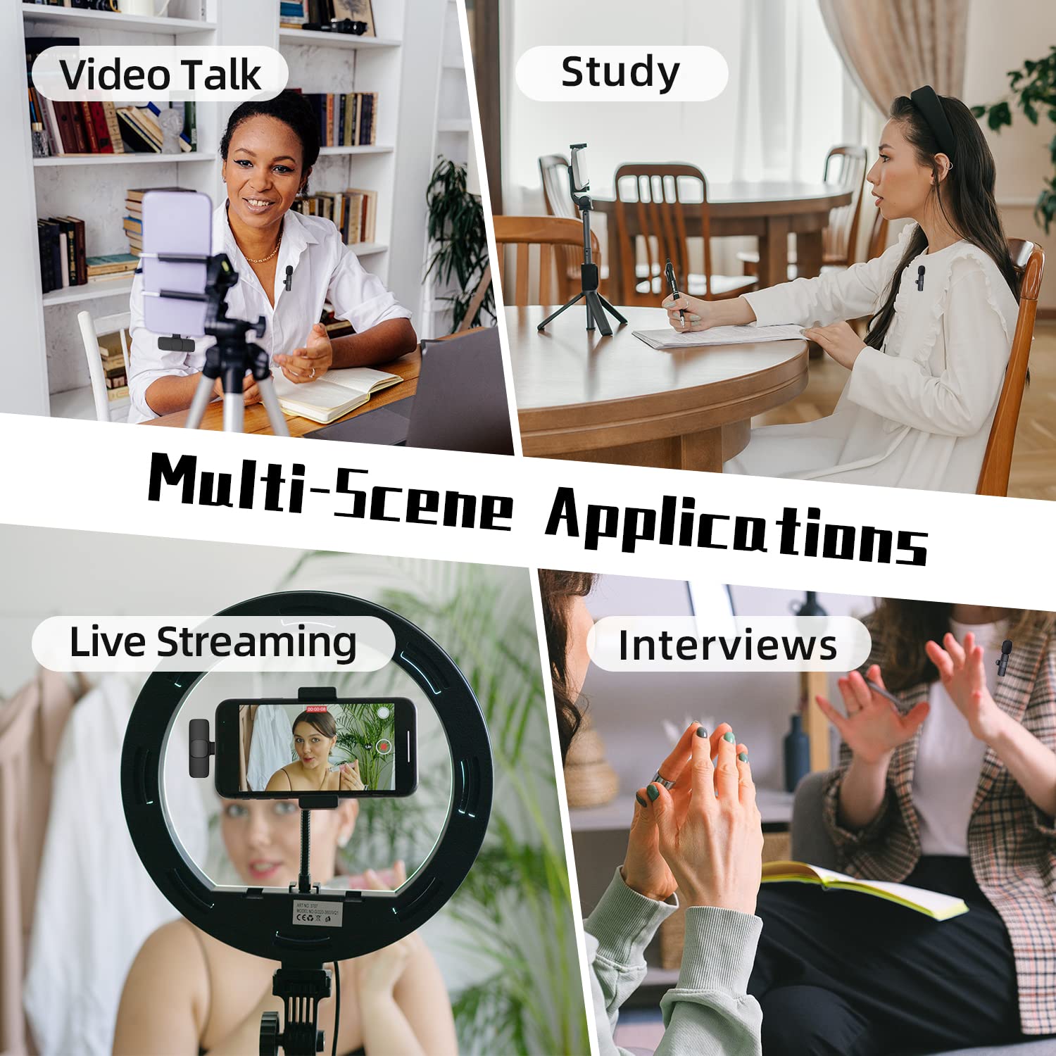 YASHINE Professional Wireless Microphone for Android,Ttpe-C Wireless Microphones, Plug-Play 2.4G Wireless Microphones, Live Stream, YouTube, Facebook, TikTok