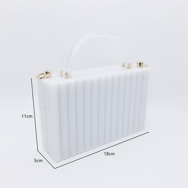 ZHUHW Acrylic Evening Bag Clear Handle Handbag Striped Shoulder Crossbody Bags Party Clutch Purse