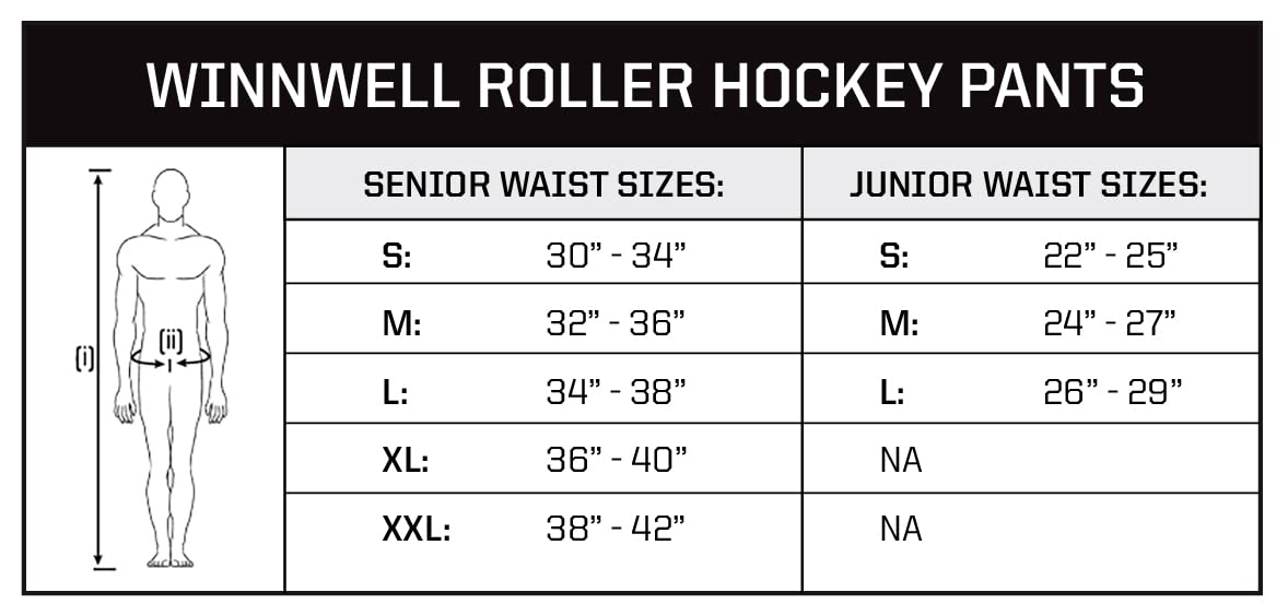 Winnwell Inline Roller Hockey Pant - Protective Equipment for Senior & Junior Players - for Mens & Womens Players (Senior Black XXLarge)