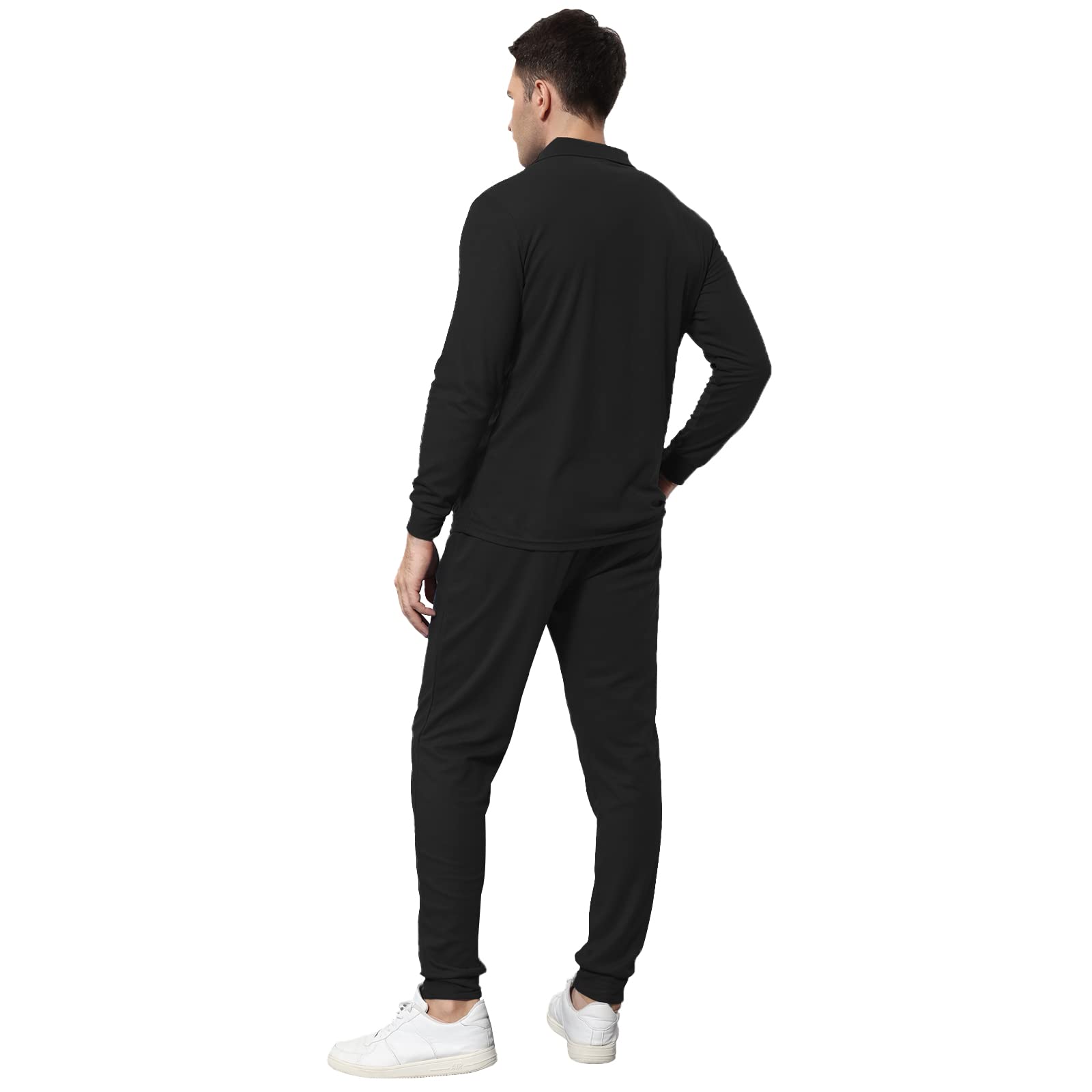 YawYews 2 Piece Outfits For Men Set Casual Athletic Long Suit Sweatsuits Sportswear Jogger Tracksuit, Black-2, XX-Large