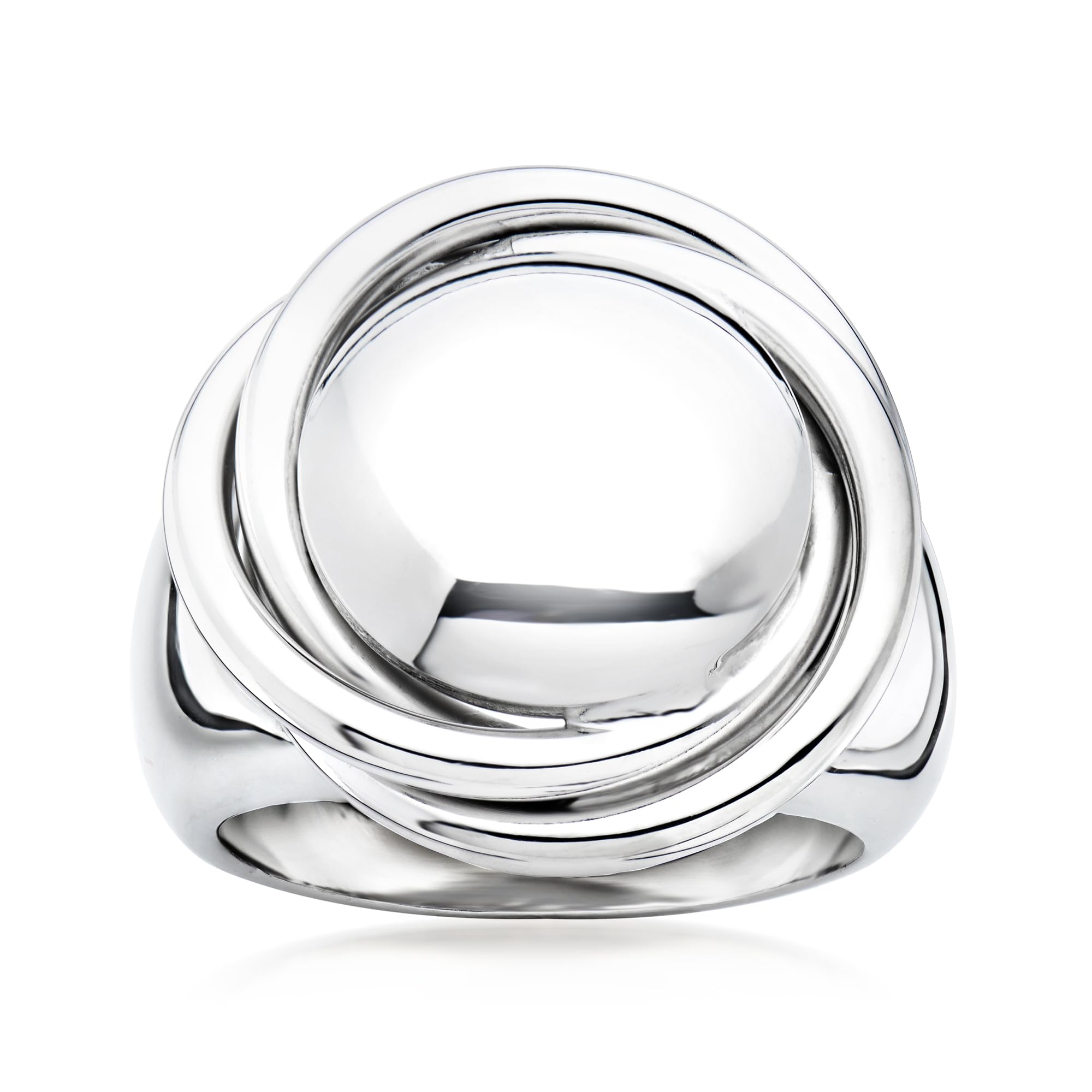 Ross-Simons Italian Sterling Silver Big Bead Knot Ring. Size 6