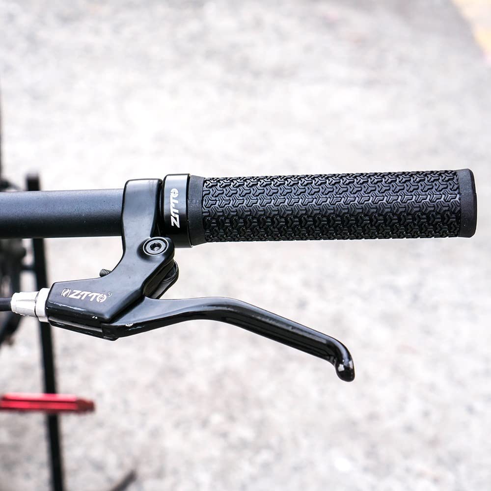 ZJJXHYKJ Bicycle Grip Cover Riding Accessories Unilateral Lock Mountain Handlebar Grips Aluminum Alloy TPR Grip (Color : Bianchi)
