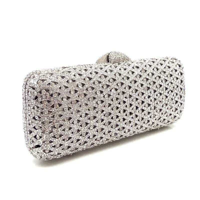 ZHUHW Women Evening Party Handbag Clutches Long Shape Crystal Purses Bridal Wedding Party Purses