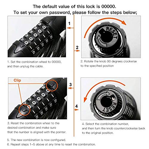 Ueohitsct Bike Lock Electric Mountain Bicycle Fixed Portable Antitheft Strip Lock Coded Lock