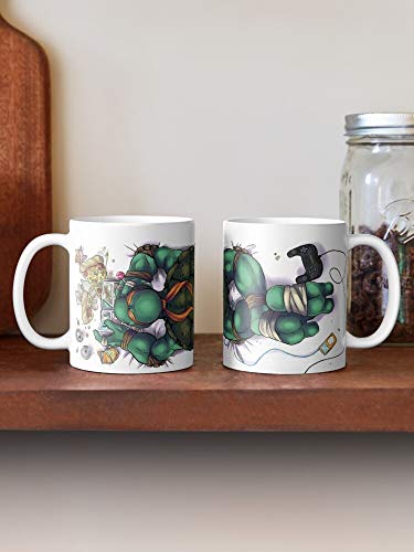 Teenage Teen Tmnt Cowabunga Turtles Mikey Chill Mutant Michaelangelo Pizza Ninja Best 11 Ounce Ceramic Coffee Mug