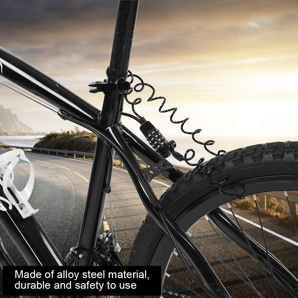 Shanbor Portable to Carry Lock Alloy Steel Four Digits Codes Light Weight Alloy Steel Lock for Bike Suitcase.(Black)