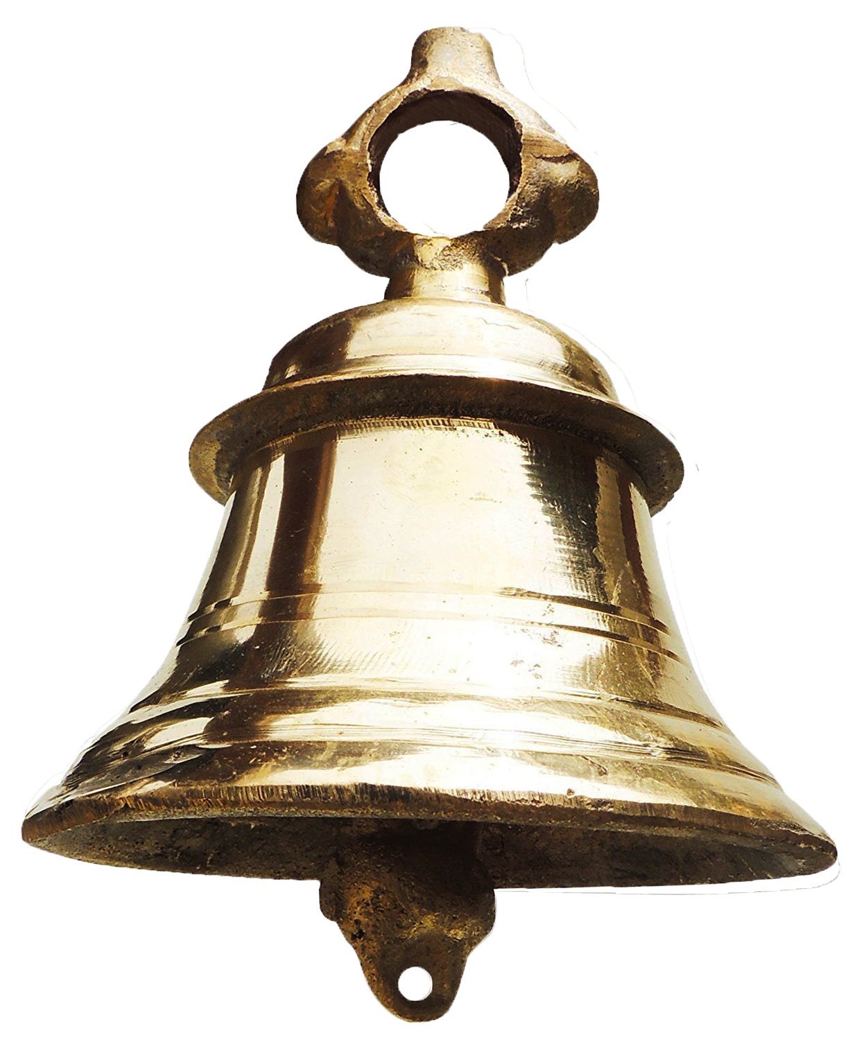 PARIJAT HANDICRAFT Solid Brass Temple Ganta Hanging Ship Bell Brass Pooja Bell Indian Temple Bell Size-5 Inch