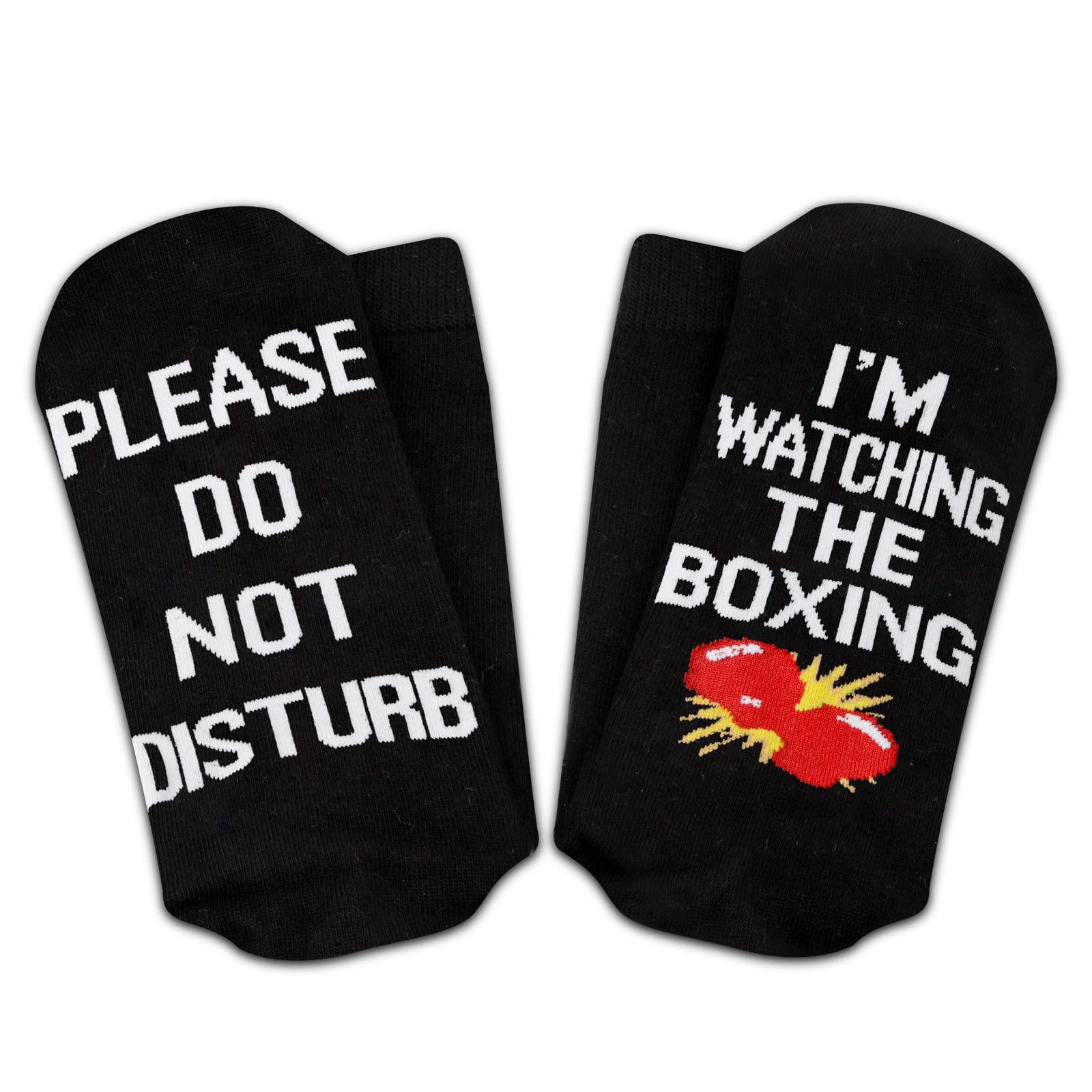 ZJXHPO Please Don’t Disturb I’m Watching The Boxing Novelty Sock Boxing Lover Coach Player Mom Dad Gift Boxer Sock (Disturb Boxing)
