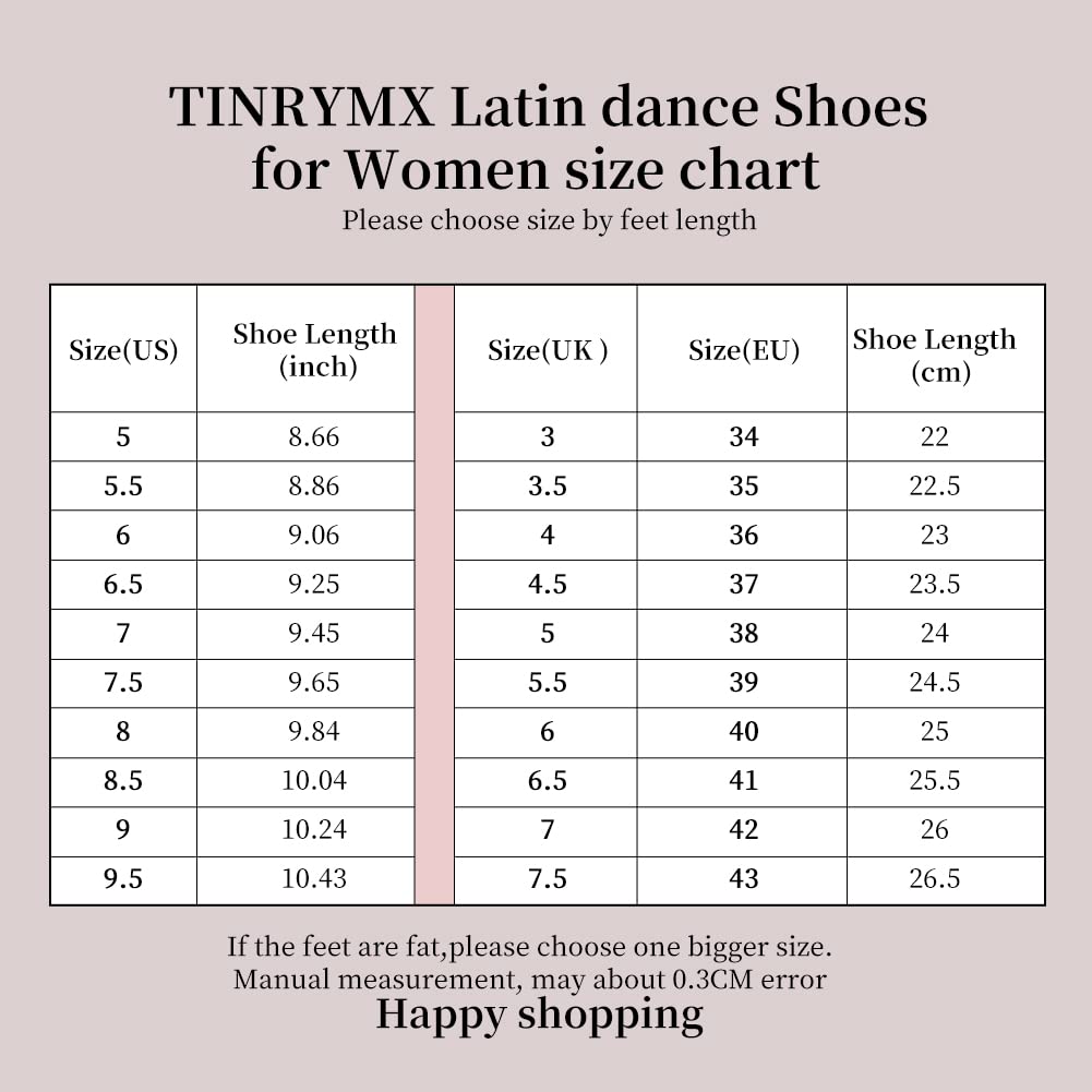 TINRYMX Latin Dance Shoes Women Rhinestones Tango Salsa Performance Ballroom Party Dance Shoes,YCL506-Bronze-7.5,US 8