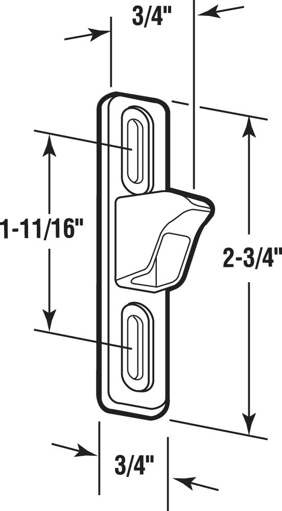 Prime-Line E 2040 Chrome Plated Diecast, Sliding Door Keeper (Single Pack)